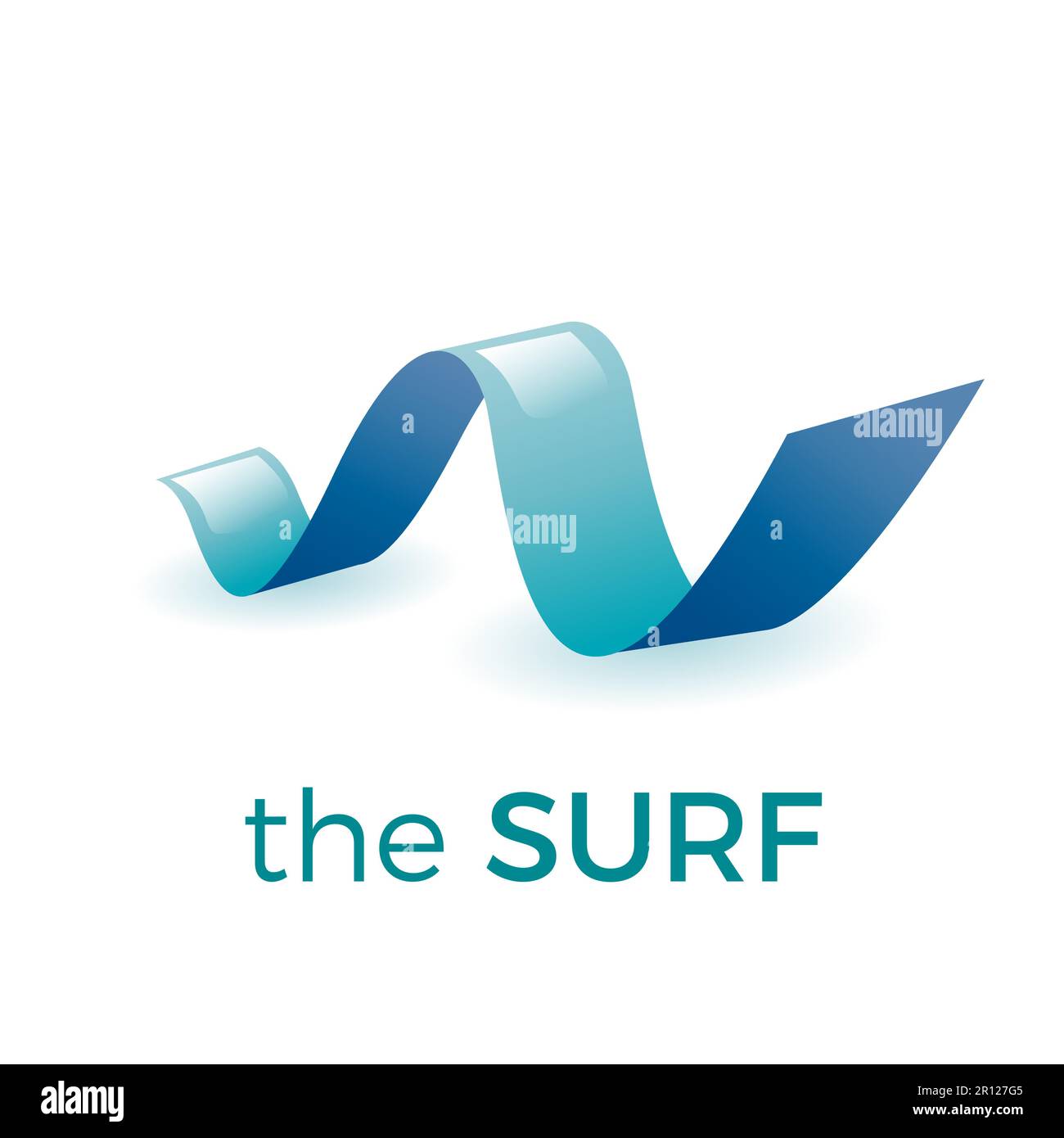 Vector abstract blue wave of the sea , made with glossy strip ...