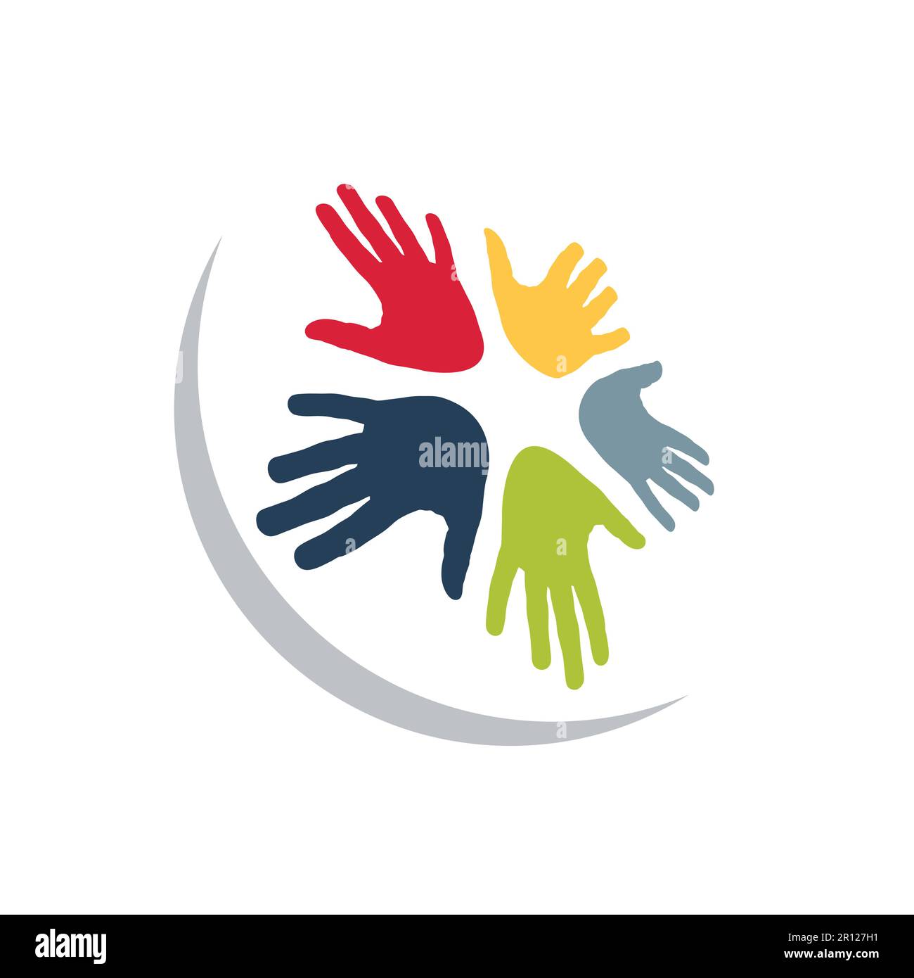Teamwork and solidarity, multiracial hands. Diversity concept. Vector ...