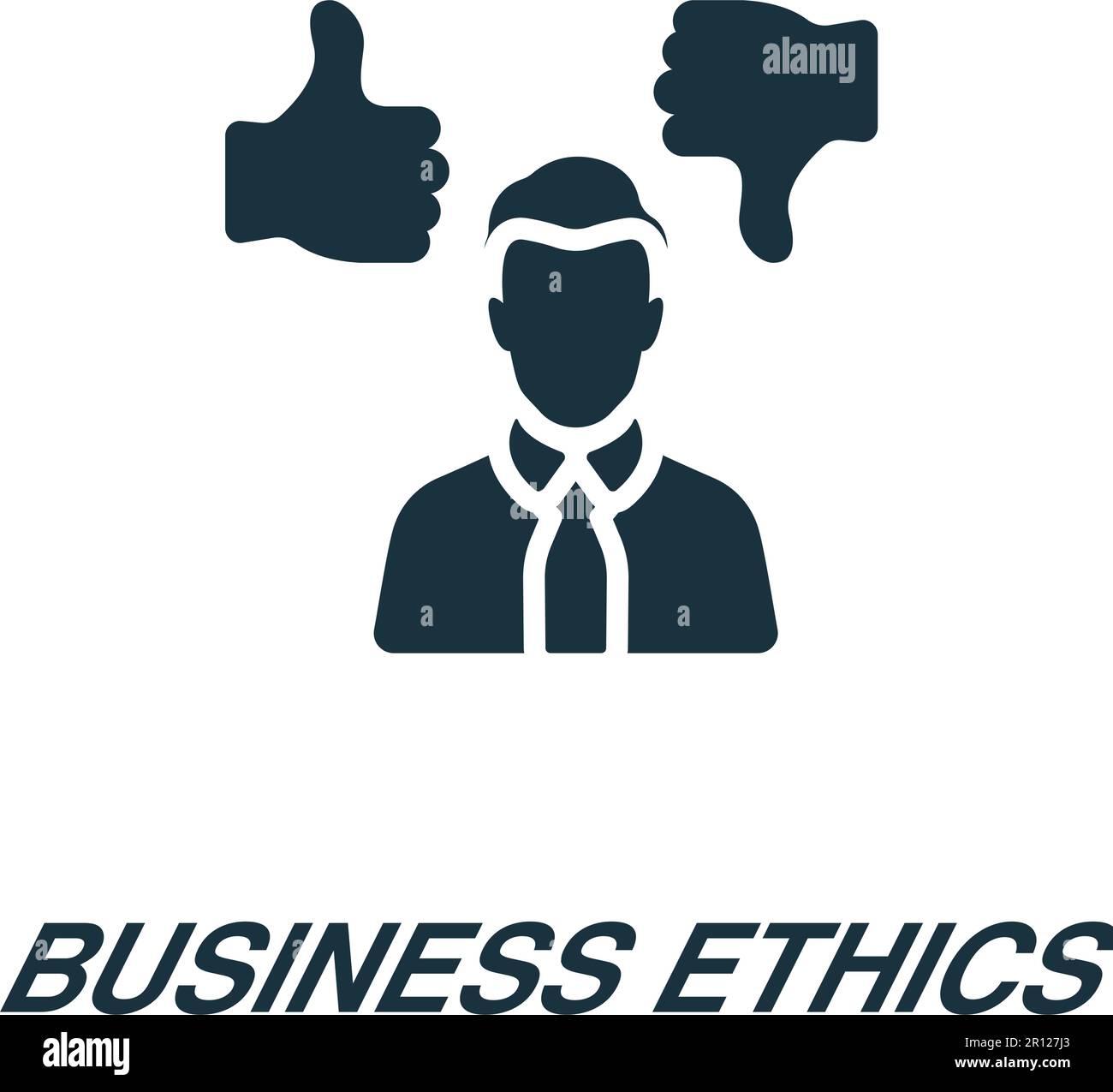 Business ethics icon. Monochrome simple sign from business concept ...