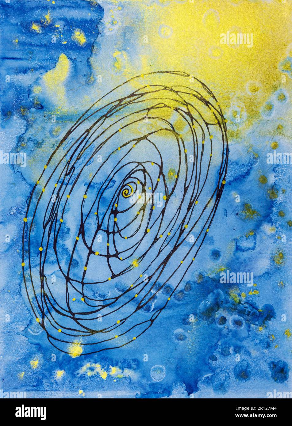 Space stars doodle drawing image hi-res stock photography and images ...