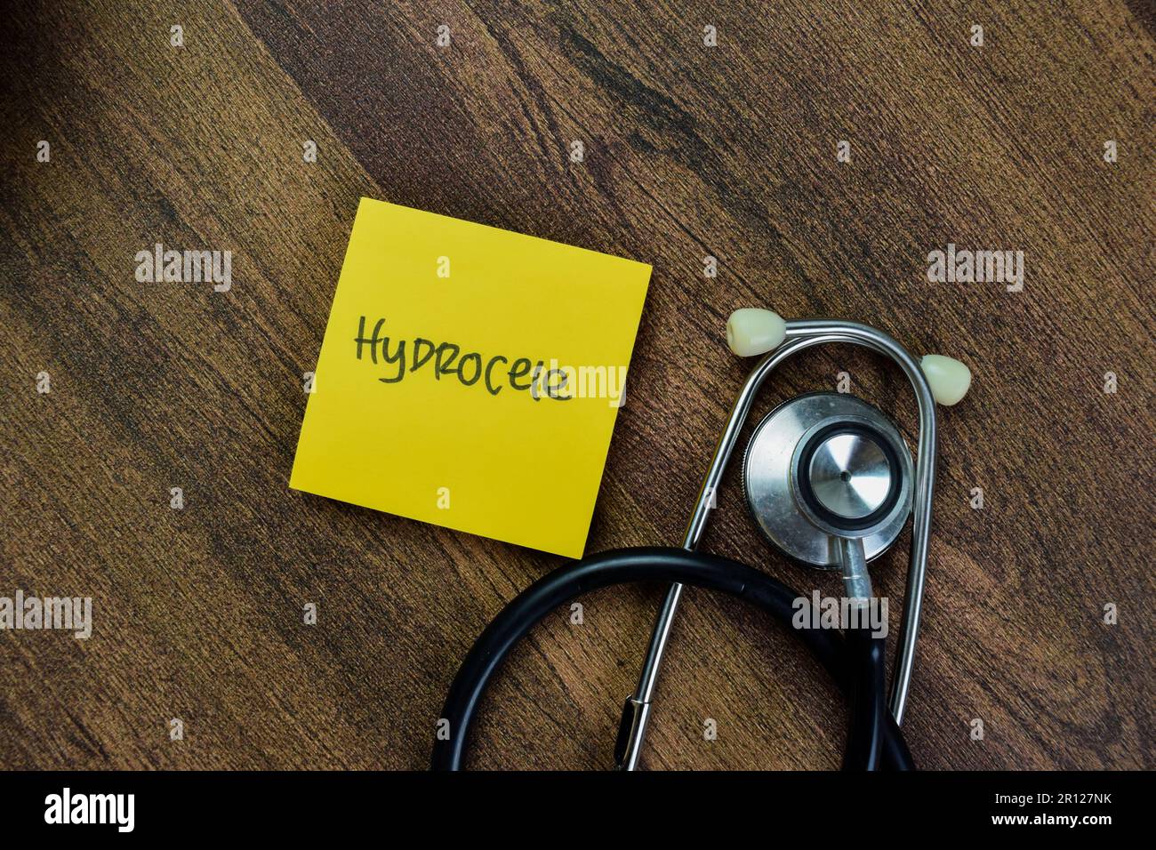 Concept of Hydrocele write on sticky notes with stethoscope isolated on ...