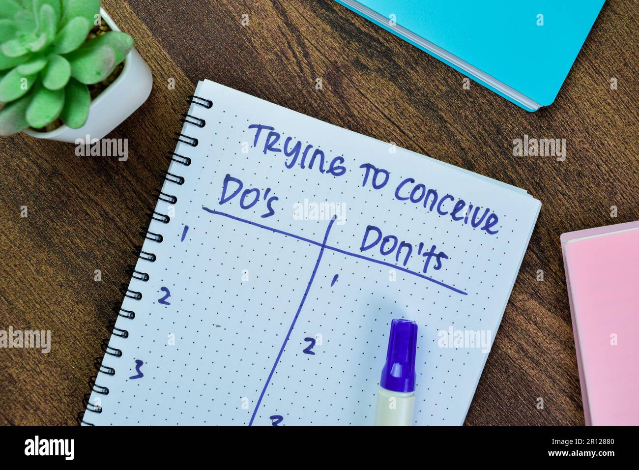 Concept of Trying to Conceive Do's and Don'ts write on book isolated on ...