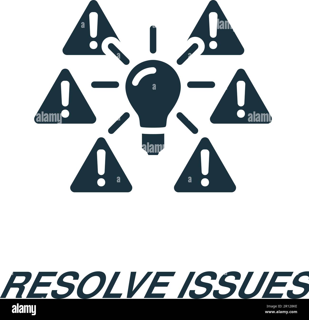 Resolve issues icon. Monochrome simple sign from challenges collection ... Resolve issues icon. Monochrome simple sign from challenges collection ...