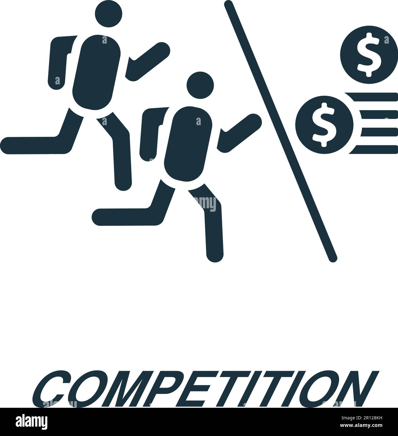 Competition icon. Monochrome simple sign from challenges collection ...