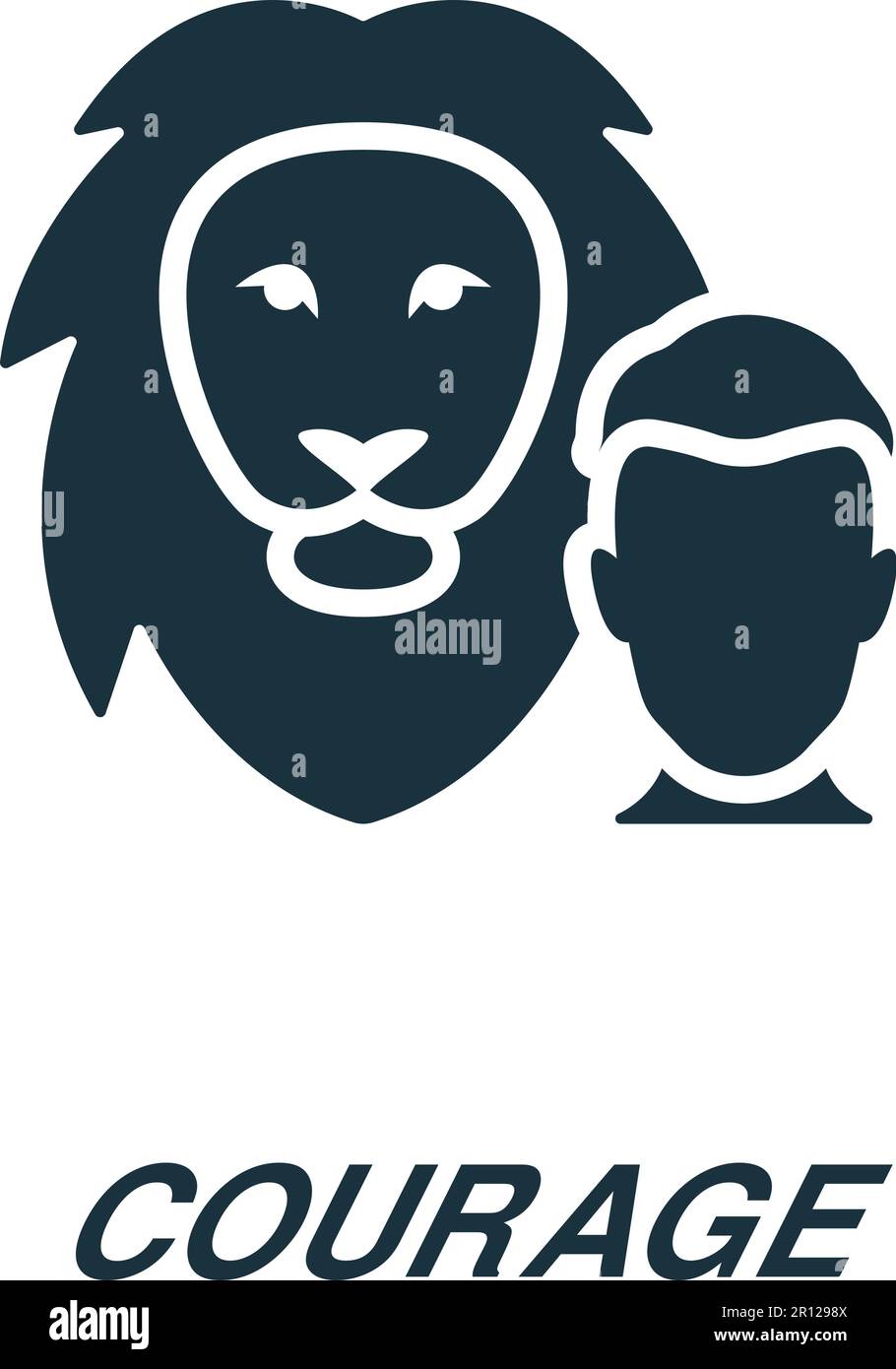 Courage Icon Monochrome Simple Sign From Challenges Collection