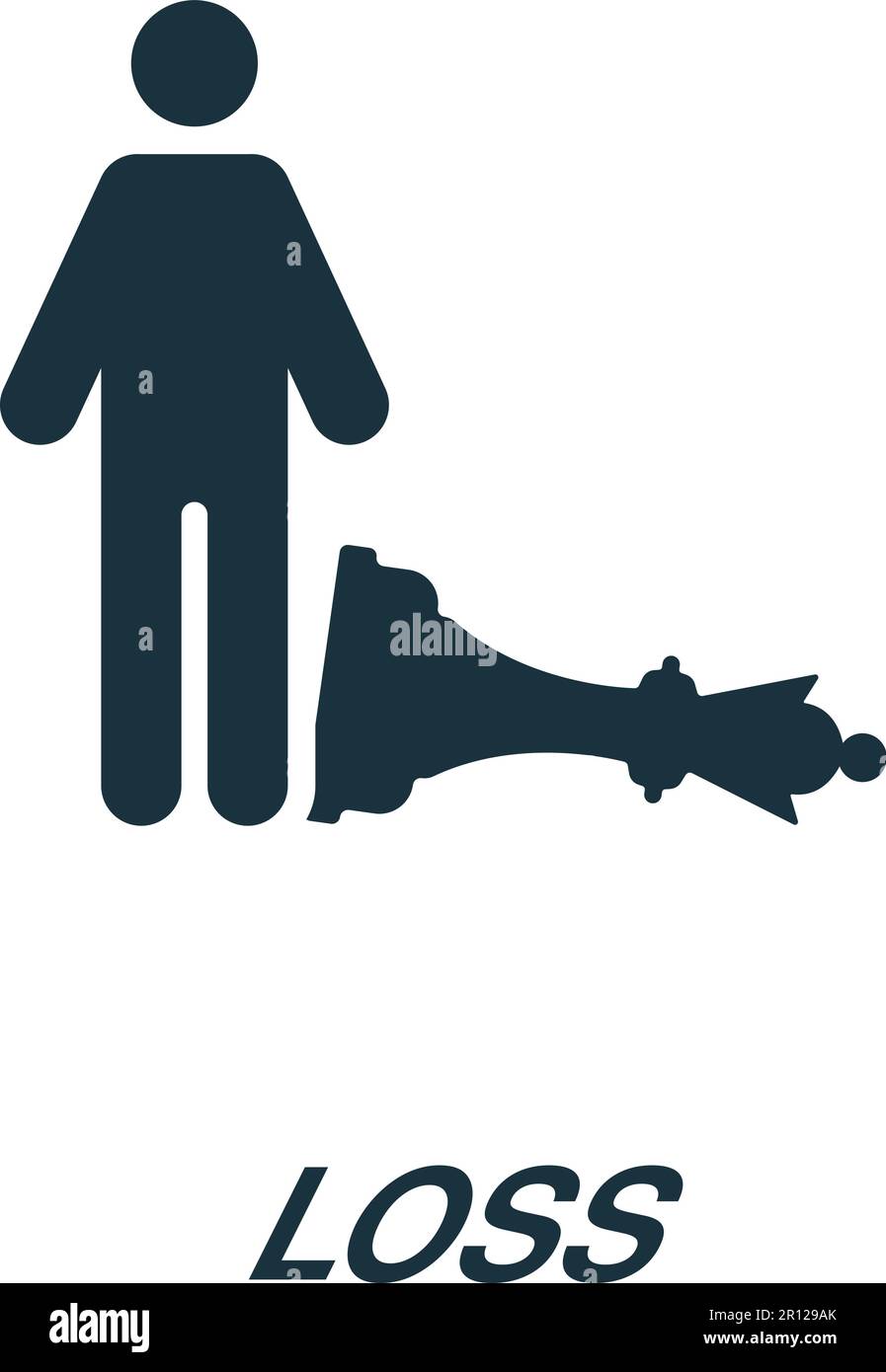 Loss icon. Monochrome simple sign from challenges collection. Loss icon ...