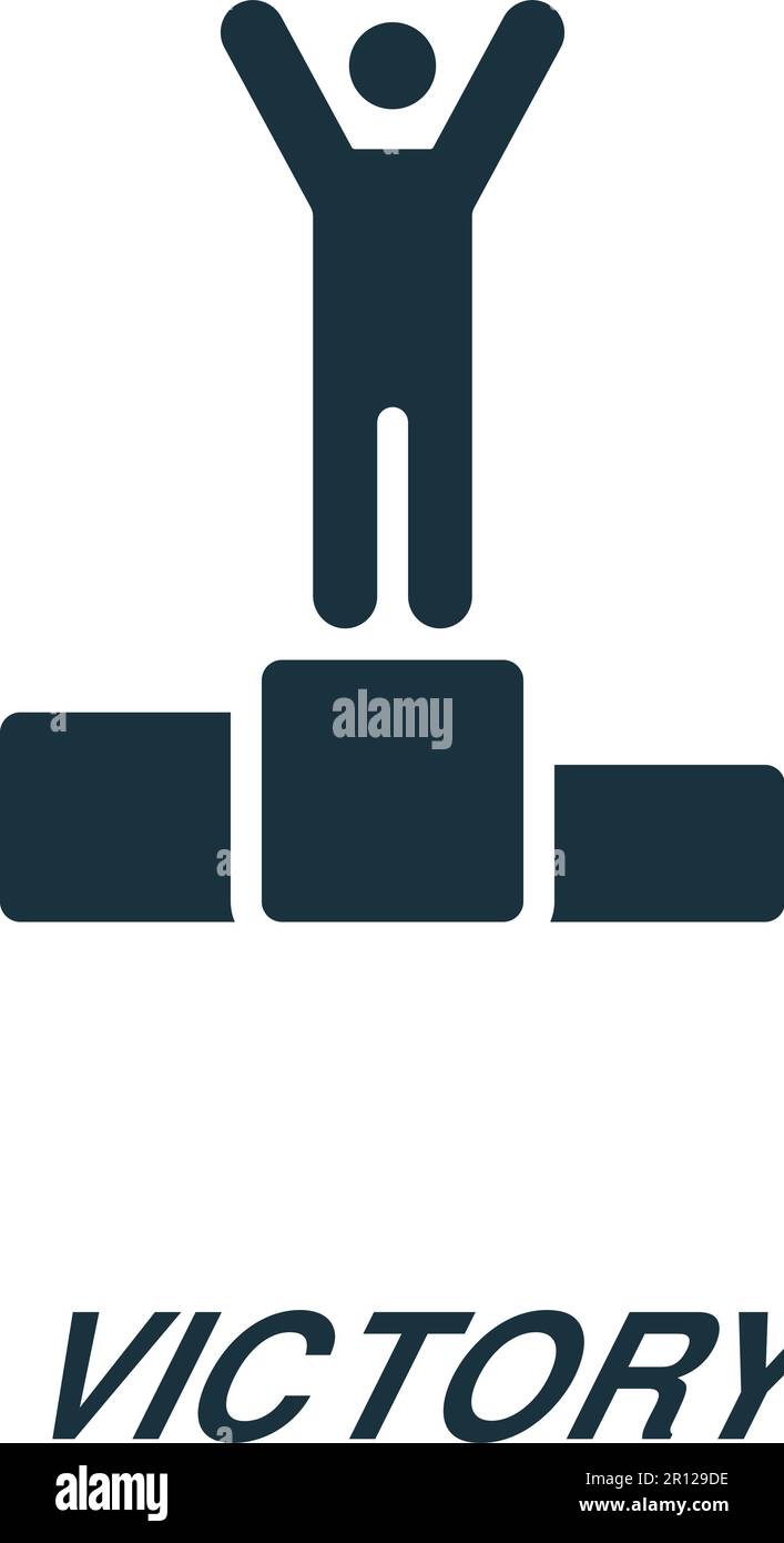 Victory icon. Monochrome simple sign from challenges collection ...