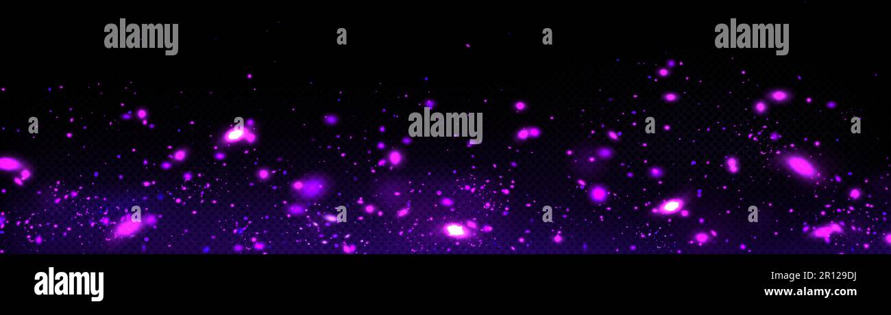 Purple firefly light with fairy dust. Magic glow isolated vector effect ...