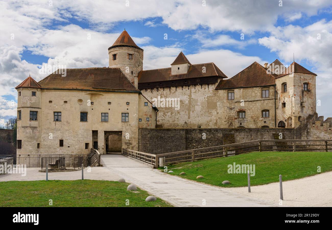 Burghausen Castle in Burghausen, Altötting district of Upper Bavaria in ...