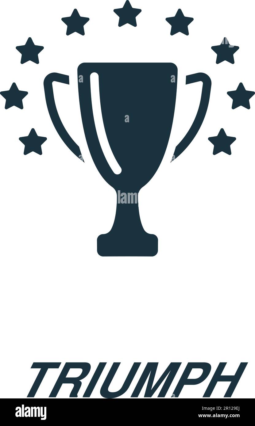 Triumph icon. Monochrome simple sign from challenges collection ...