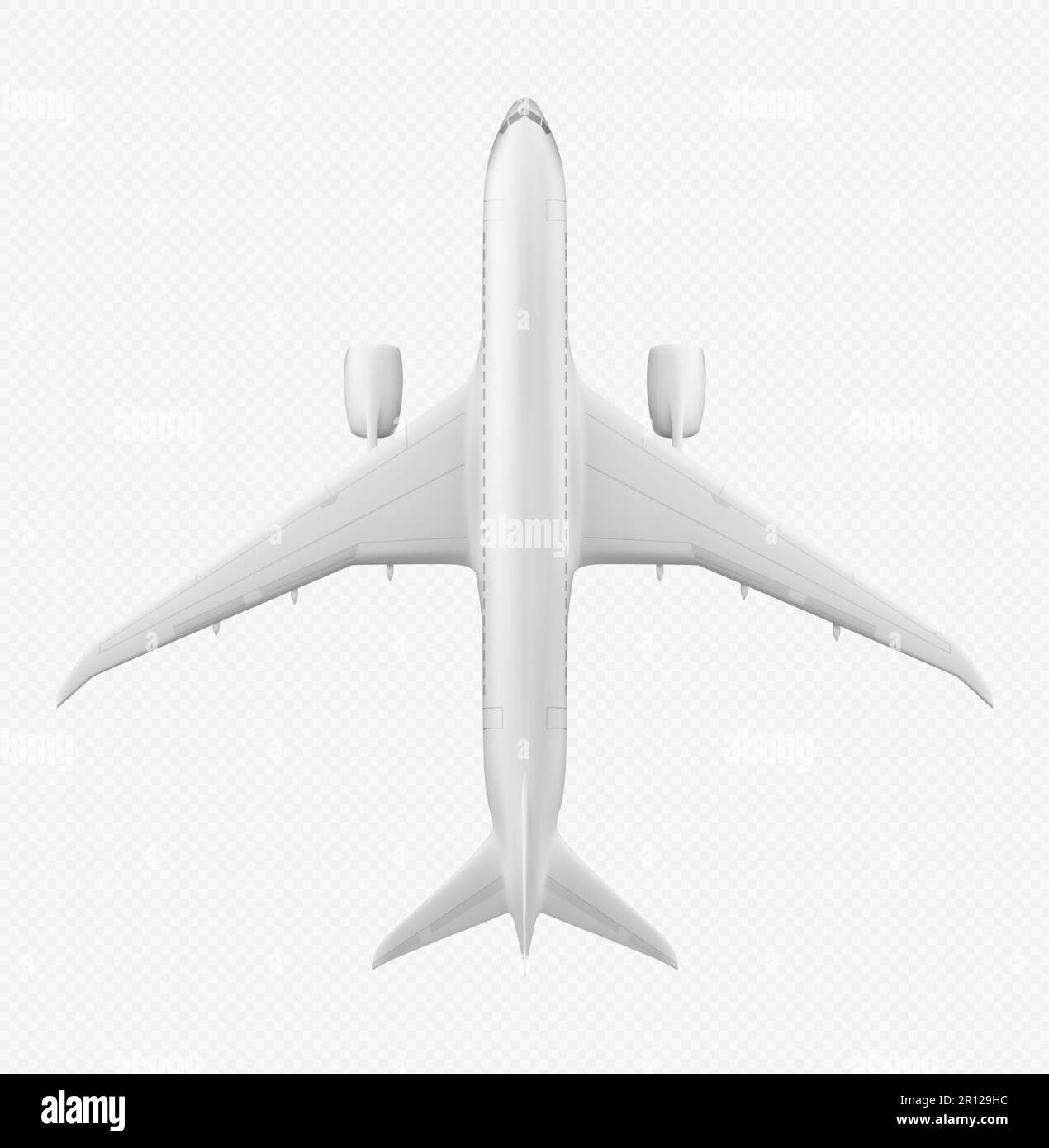 Top view of realistic 3D plane isolated on transparent background ...