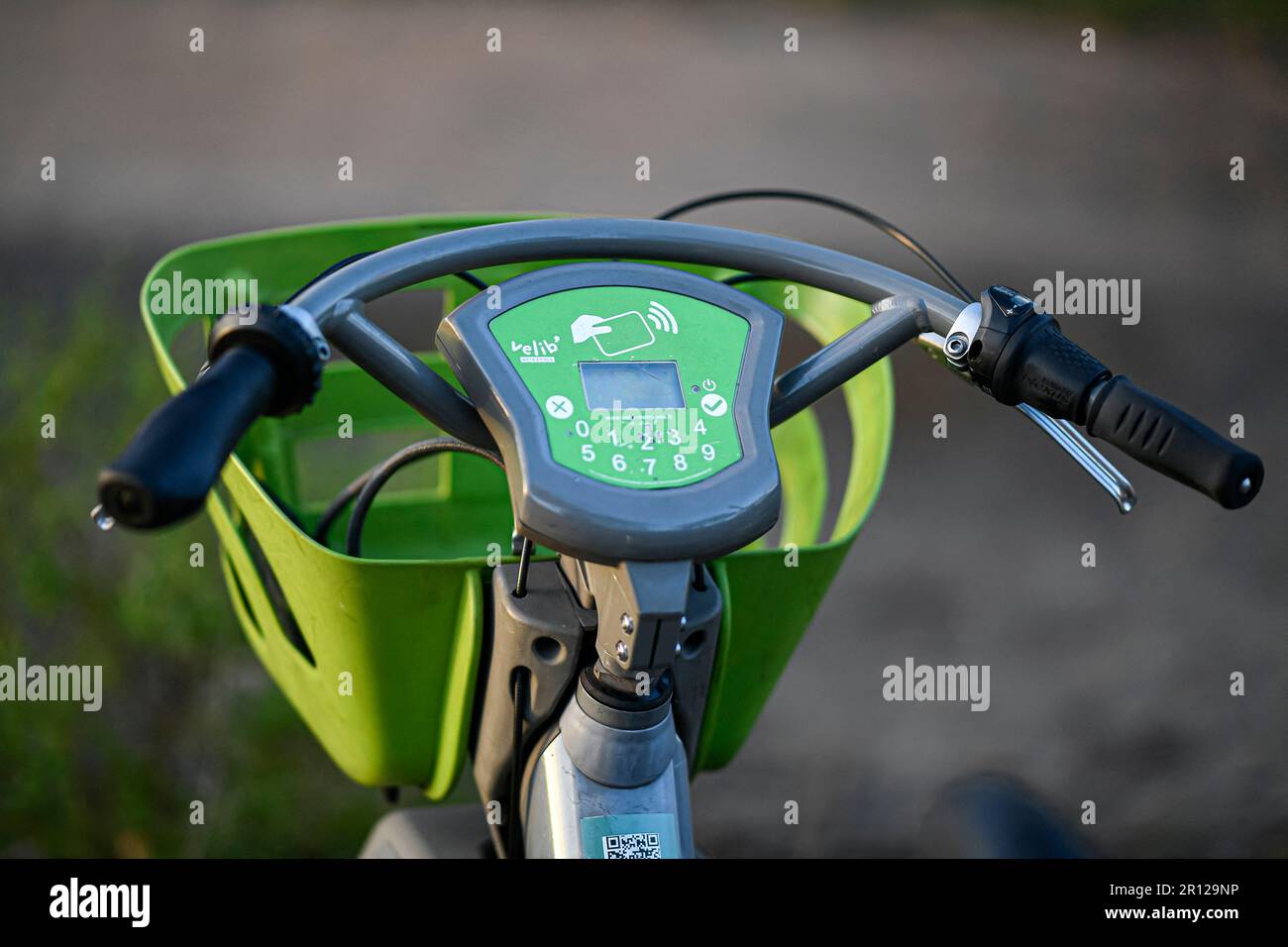 Paris, France. 10th May, 2023. Illustration picture shows green Velib ...
