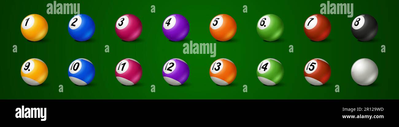 Isolated pool white ball vector illustration vector set. Snooker or ...
