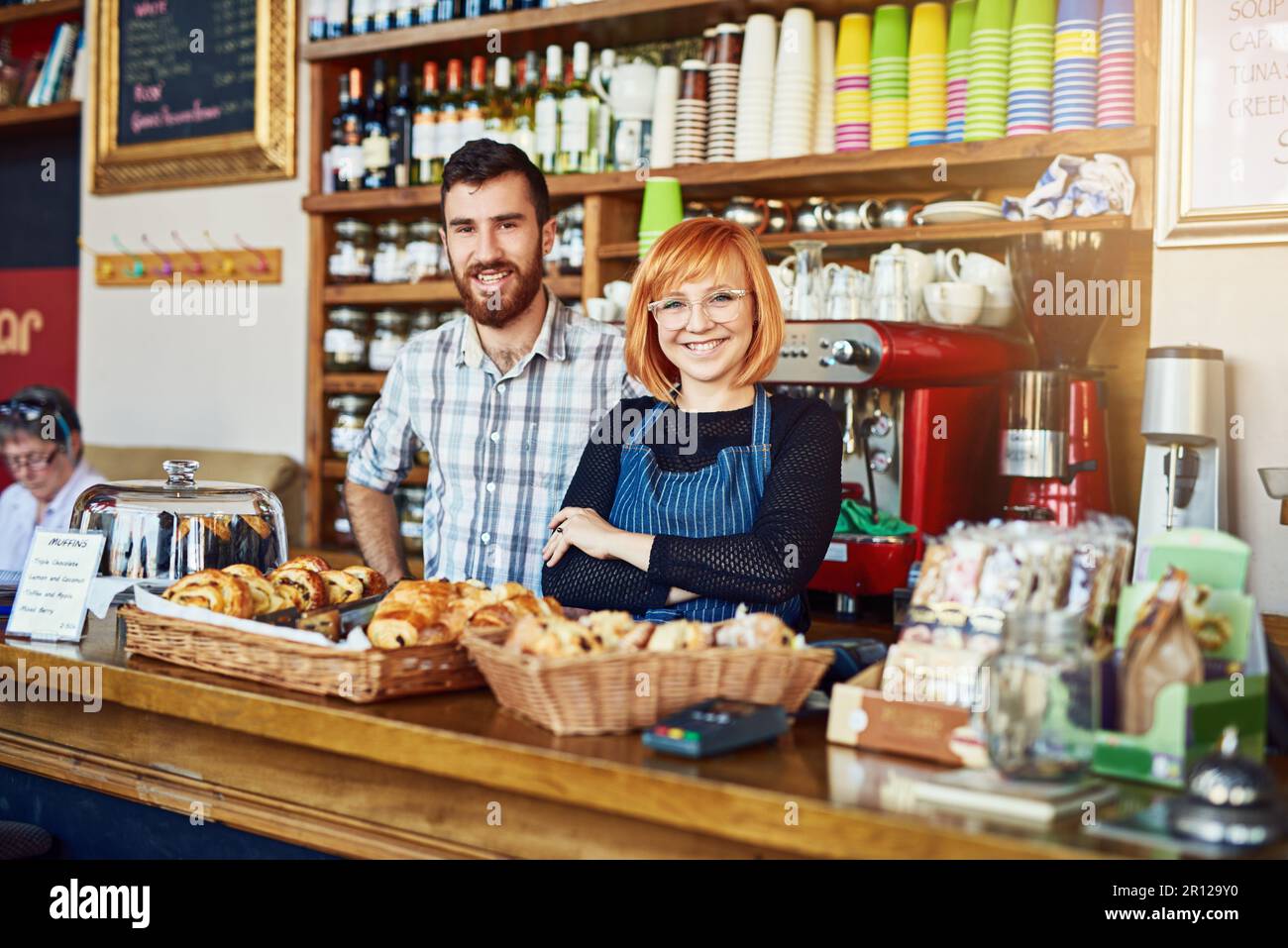 Going into business together was a good idea. co-owners of a coffee ...