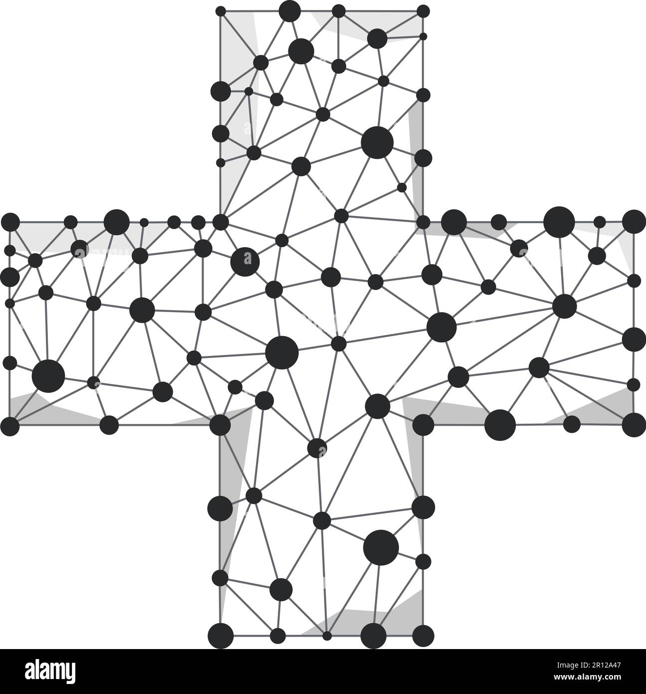 Plus wireframe digital future technology polygonal vector concept Stock ...