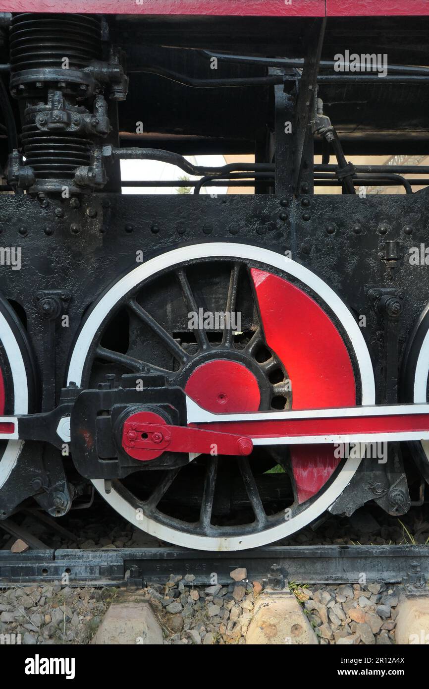 Steam locomotive wheels closeup hi-res stock photography and images - Alamy