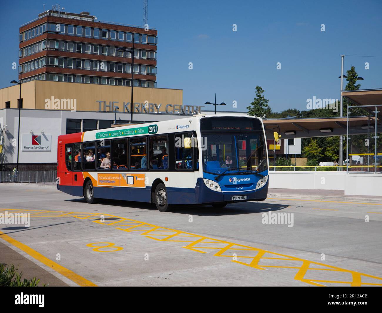 Bus station at Kirkby Merseyside Stock Photo - Alamy