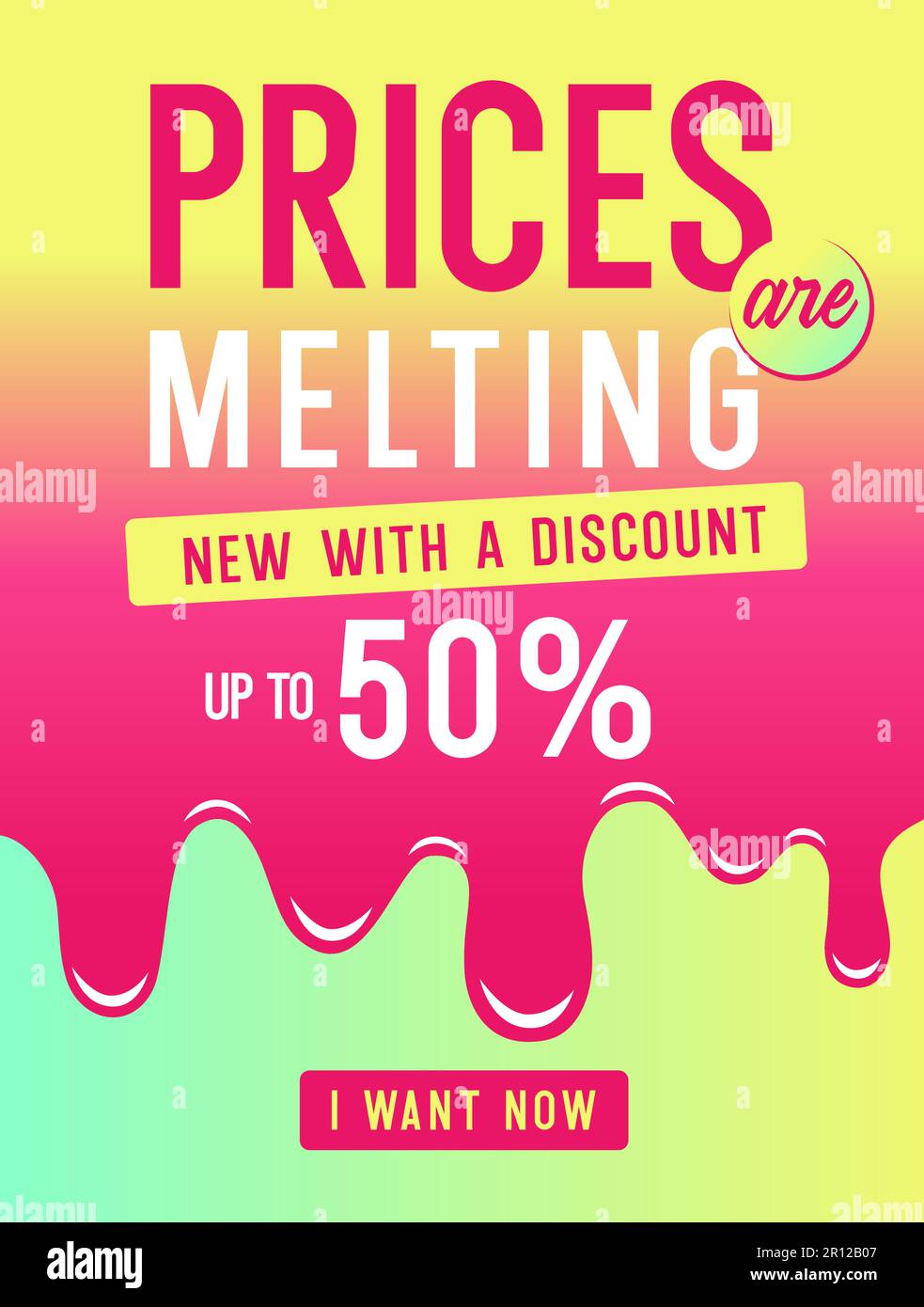 Prices are melting, hot Summer sale. Discount poster design for ...