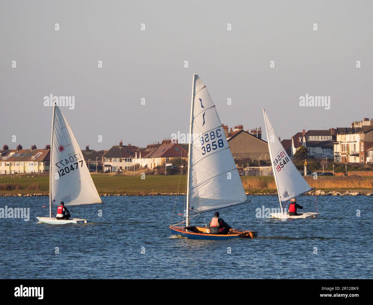 Sailing on Crosby Marine Lake, Merseyside.UK Stock Photo - Alamy