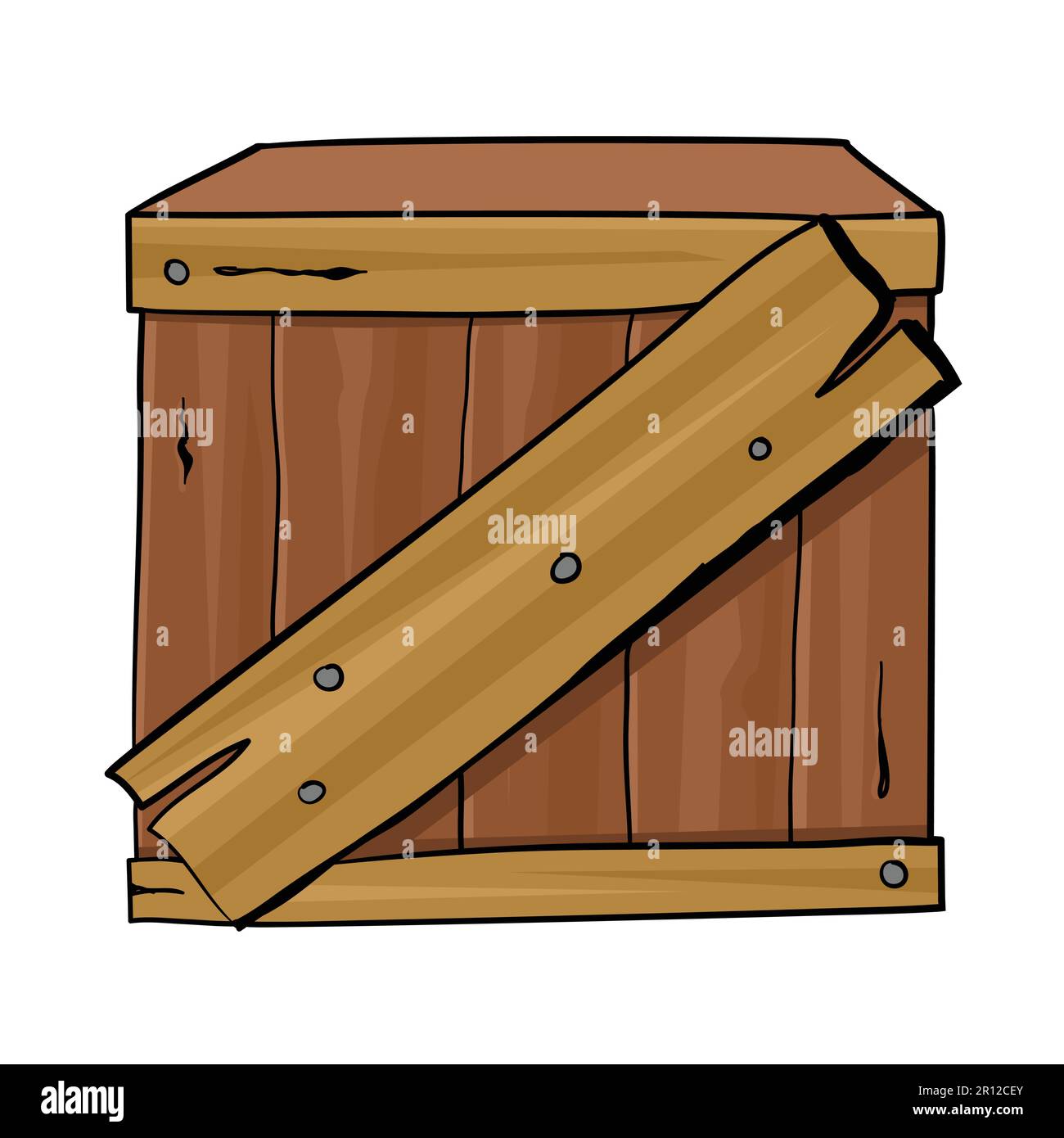 Cartoon illustration of a wooden box Stock Vector Image & Art - Alamy