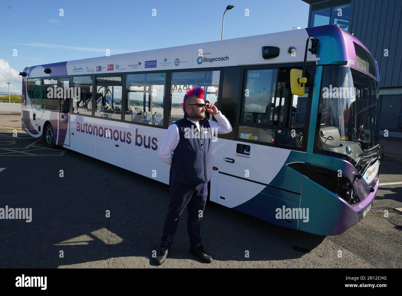 Driver Stuart Doidge with one of the new buses on show at the Traffic ...