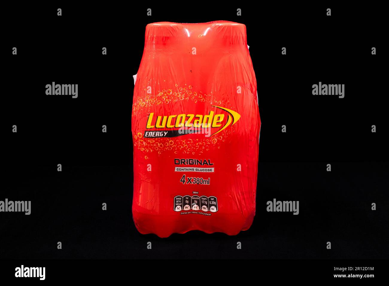 Irvine, Scotland, UK-March 12, 2023: Lucozade branded energy drinks in ...