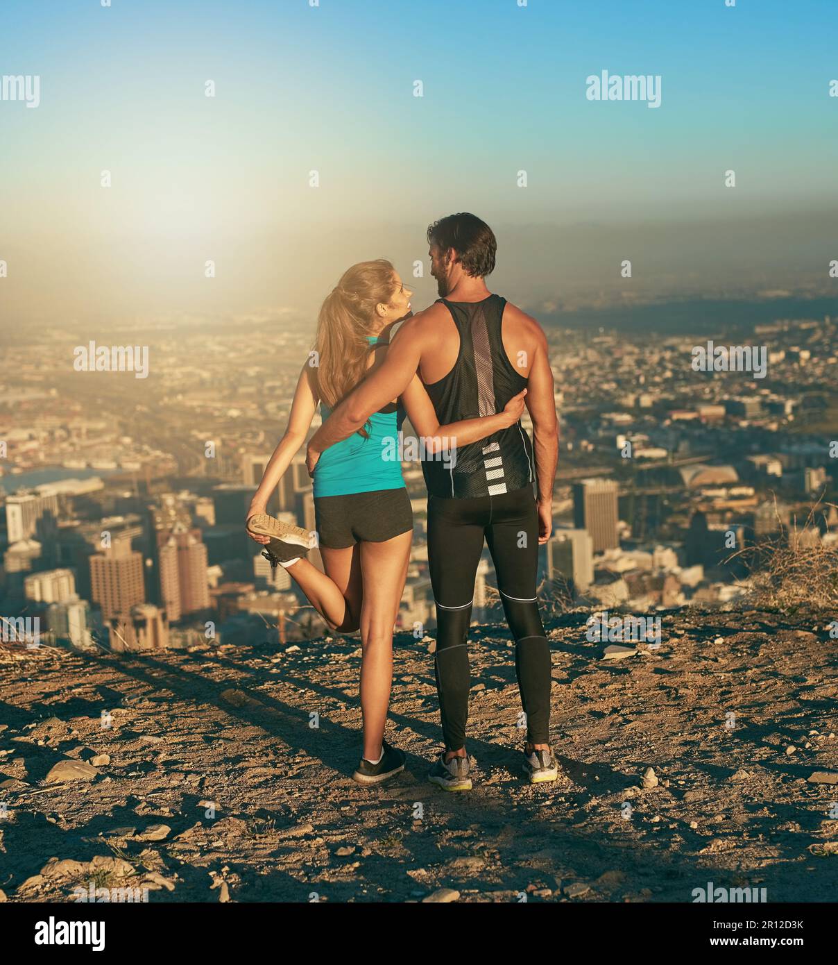 Becoming a fitter, stronger couple day by day. a loving couple out ...