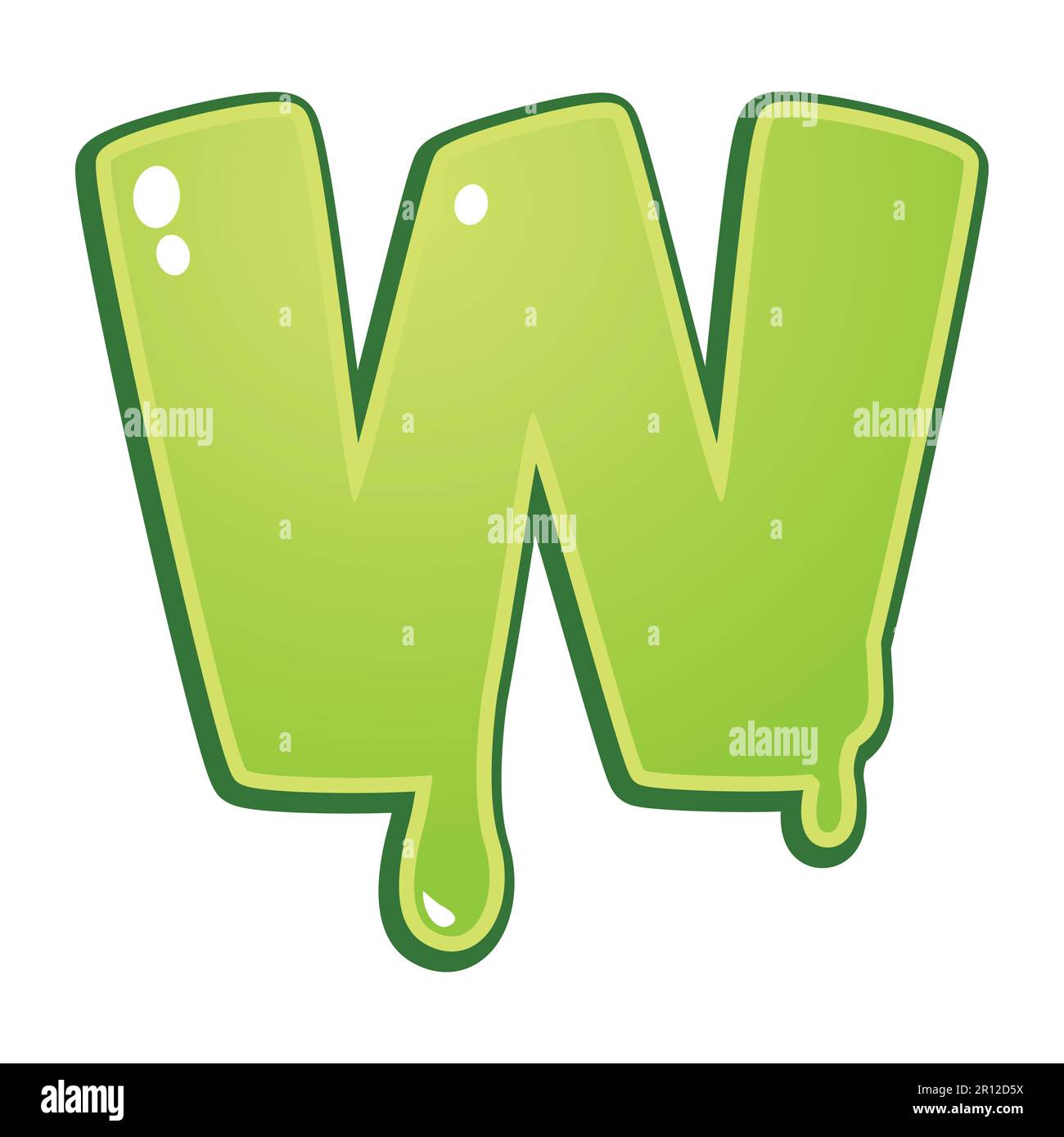 Slimy font type letter W Stock Vector Image & Art - Alamy