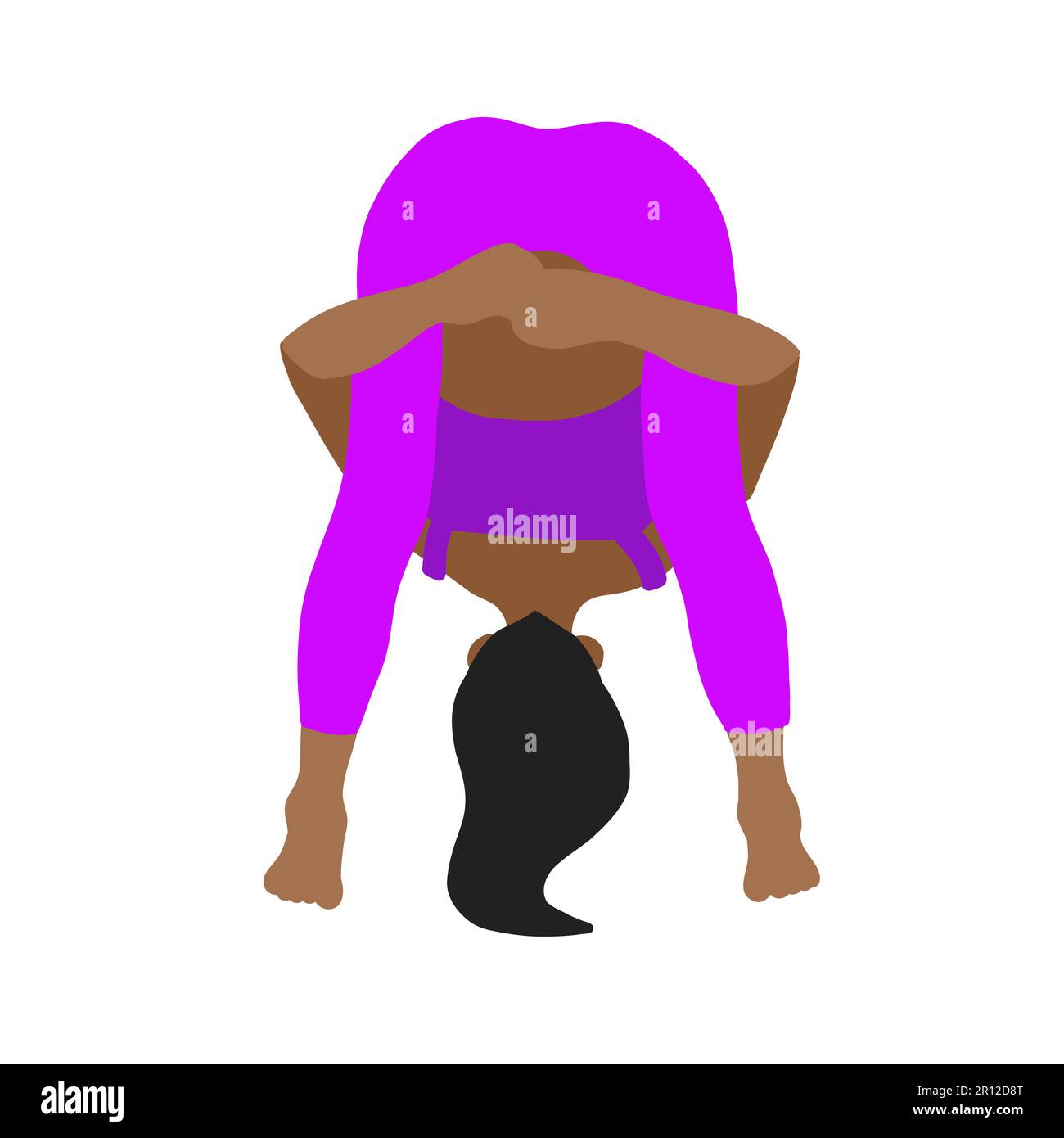 Flexibility yoga pose. African American longhair female, lady, woman ...