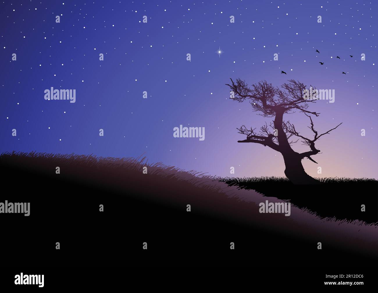 Dark moody dawn twilight Stock Vector Images - Alamy
