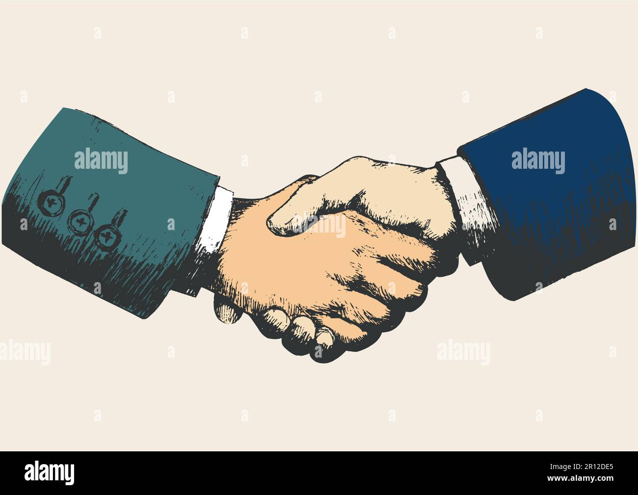 Hand shake sketch Stock Vector Images - Alamy