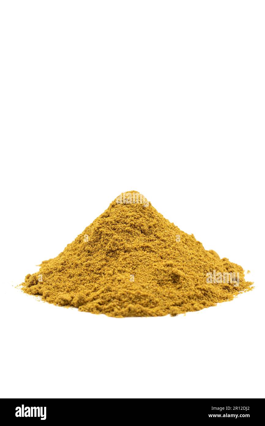Ground cumin or Jeera Powder. Powder cumin spice pile isolated on white ...