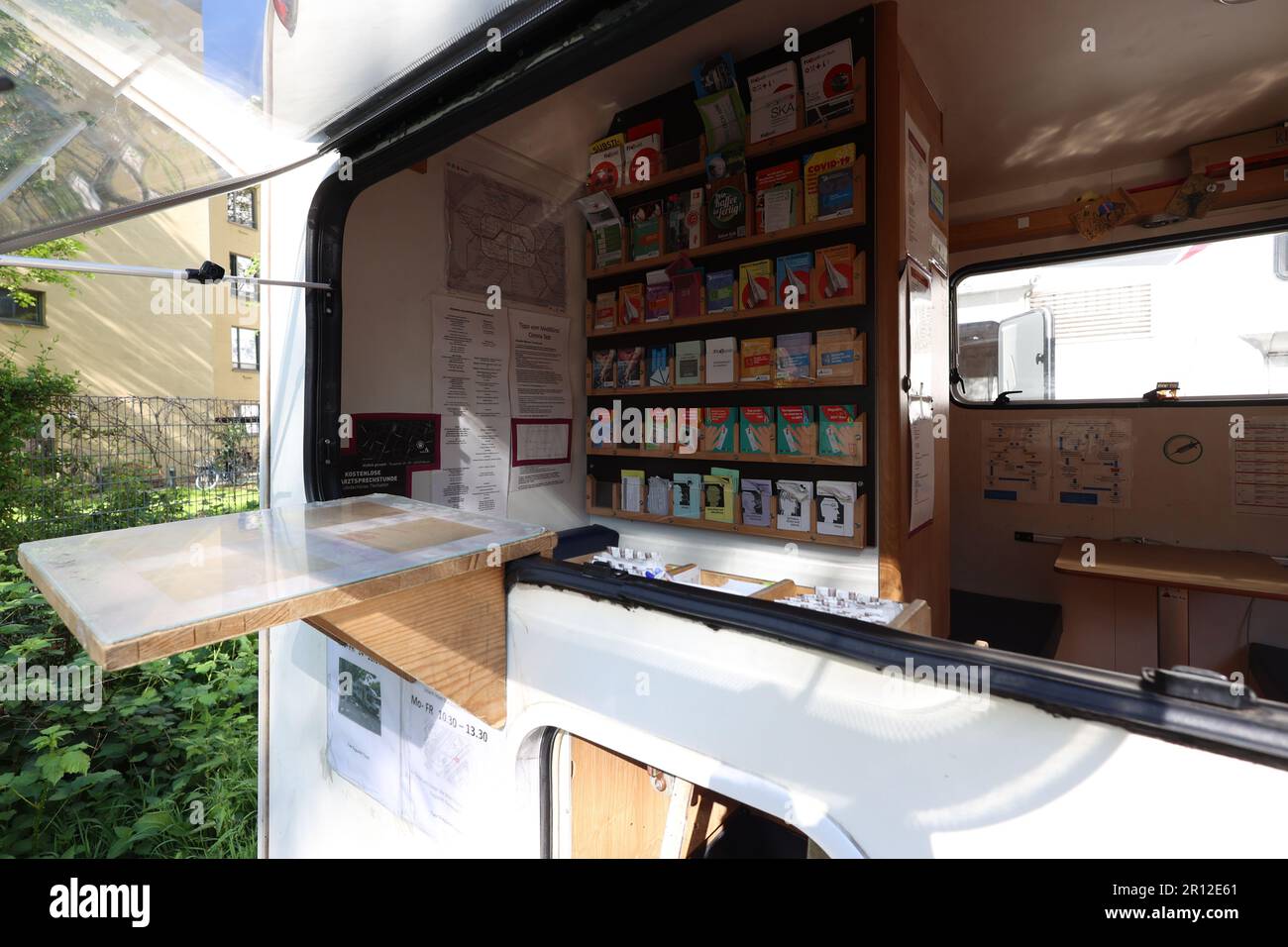 Berlin, Germany. 11th May, 2023. View into a drug counseling mobile of ...