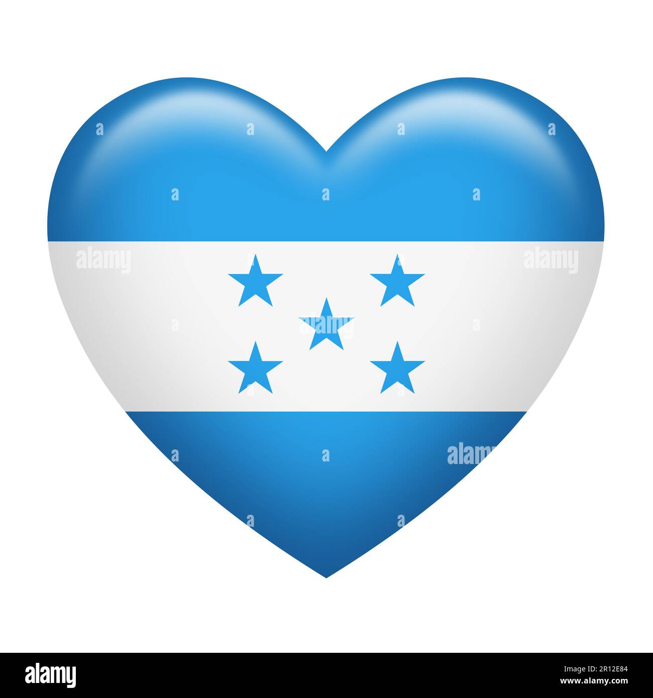 Heart shape of Honduras flag isolated on white Stock Photo - Alamy