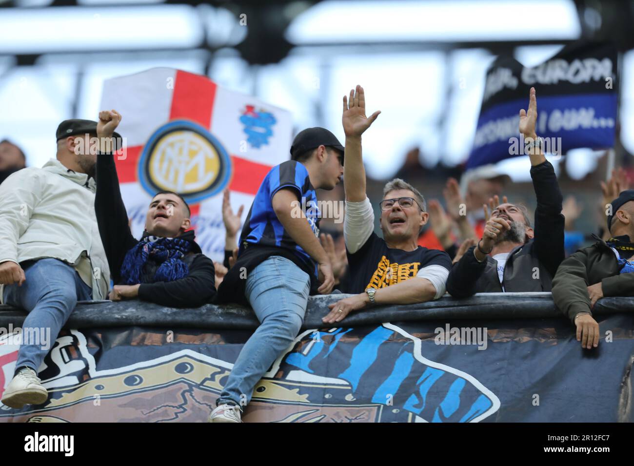 Milan, Italy. 10th May, 2023. Inter Milan fans in the Curva Nord during ...