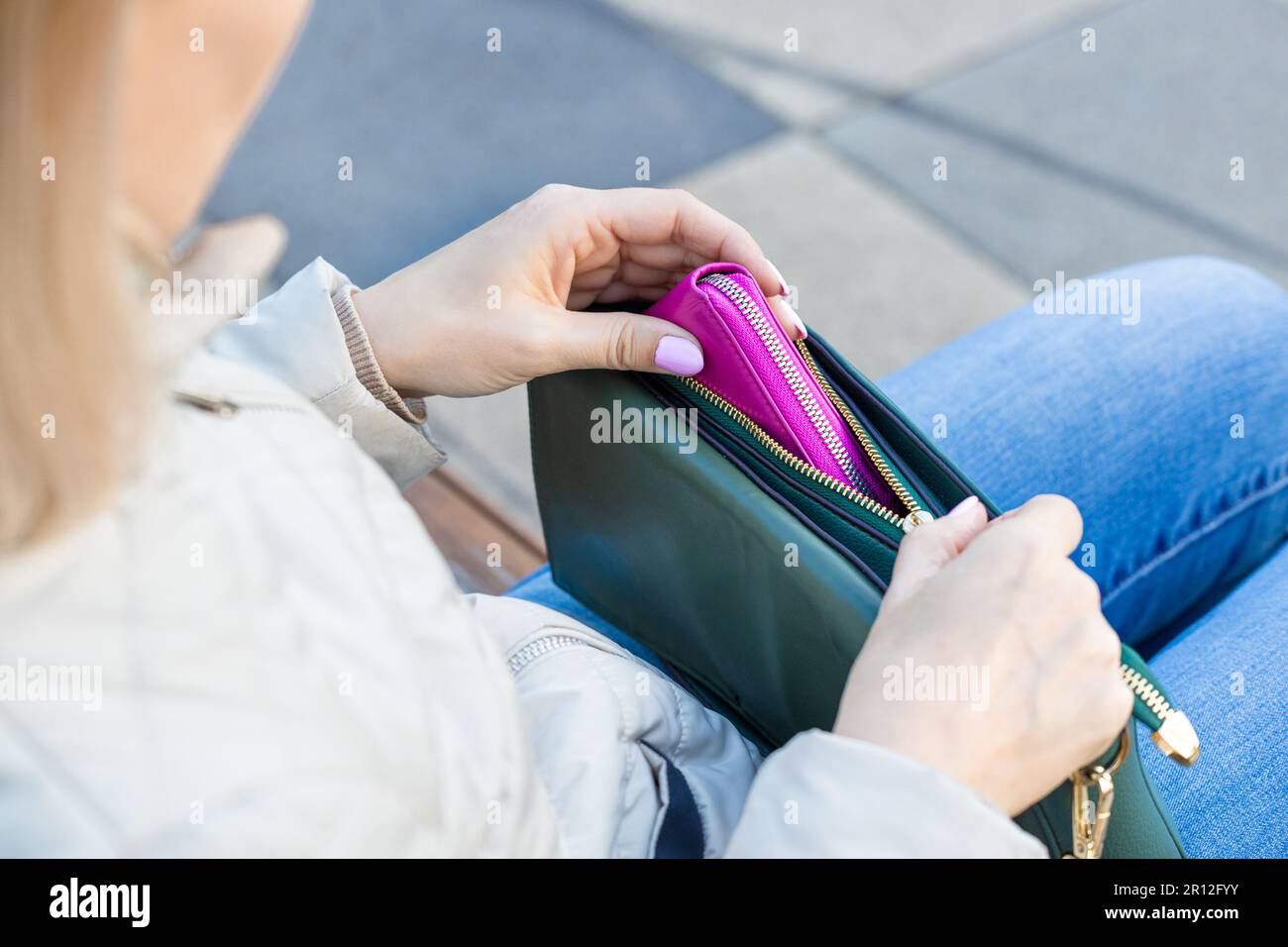 Woman hand open flap hi-res stock photography and images - Alamy