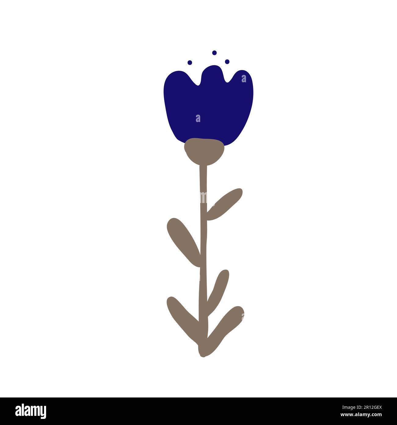 Cute tulip in folk Scandinavian style, isolated vector illustration ...