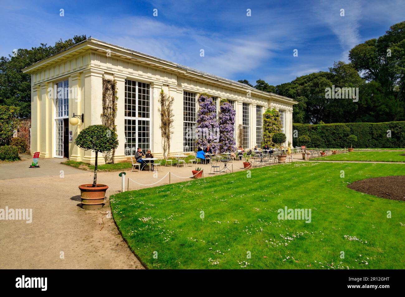 The Orangery, now a cafe, in the Italian Garden at Mount Edgcumbe ...