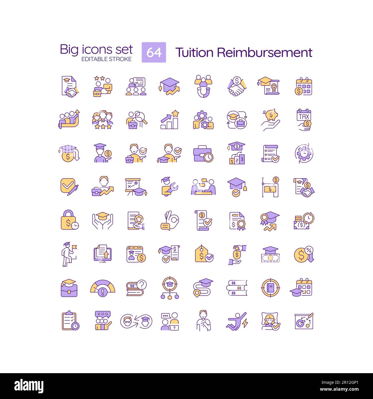 Tuition reimbursement RGB color icons set Stock Vector Image & Art - Alamy