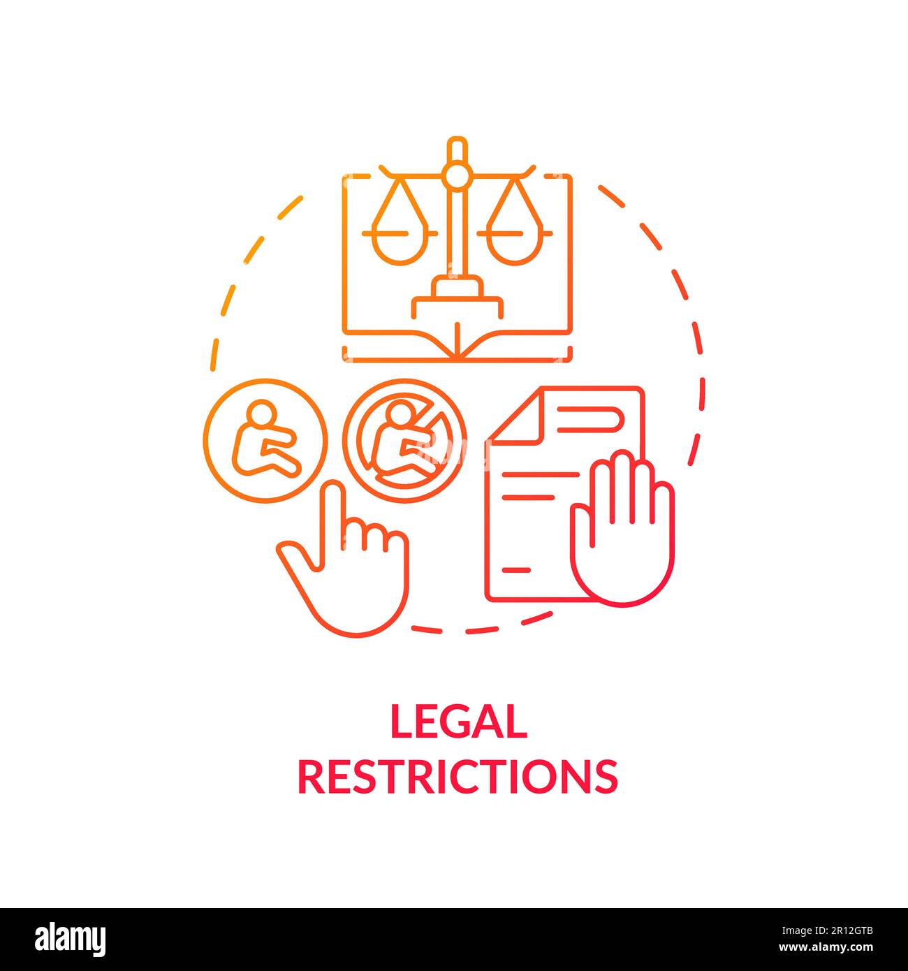 Legal restrictions red gradient concept icon Stock Vector Image & Art - Alamy