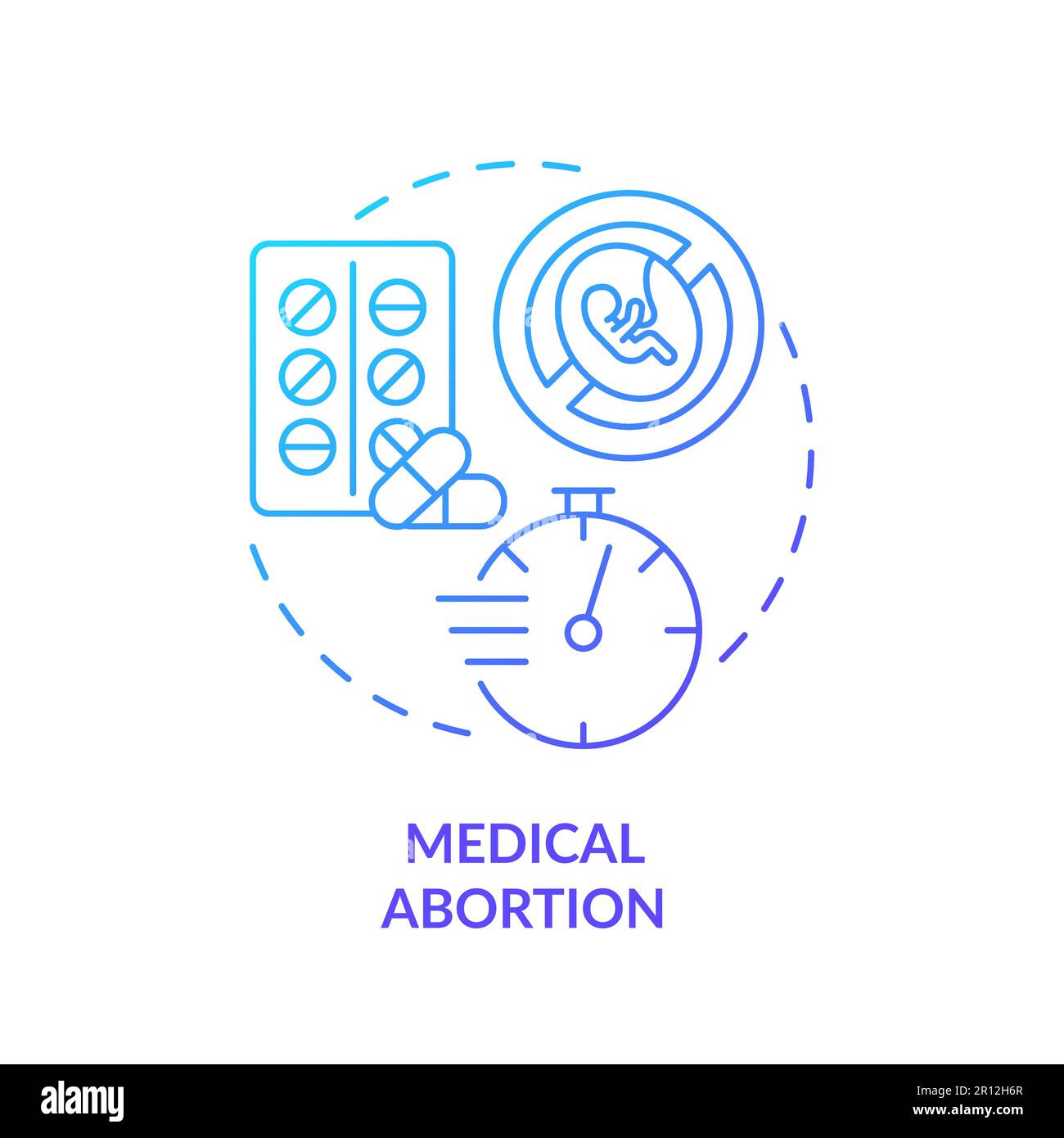 Medical abortion blue gradient concept icon Stock Vector Image & Art ...