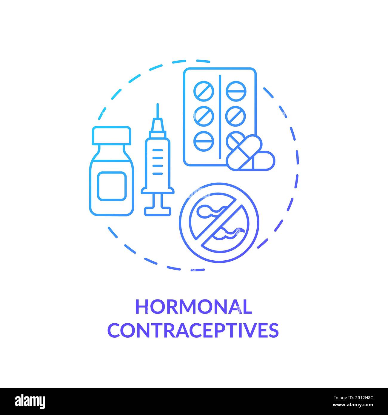 Hormonal Contraceptives Blue Gradient Concept Icon Stock Vector Image