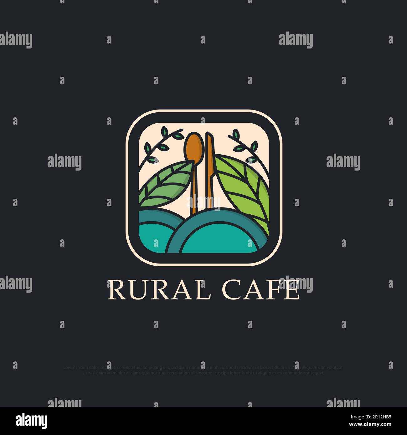 Rural cafe logo design vector, flat design logo concepts,traditional ...