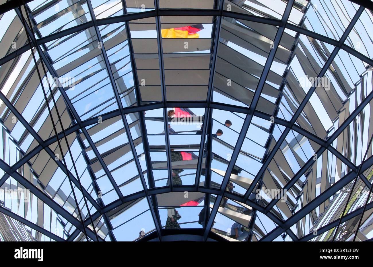 Berlin, Germany. 11th May, 2023. Visitors walk through the mirrored ...