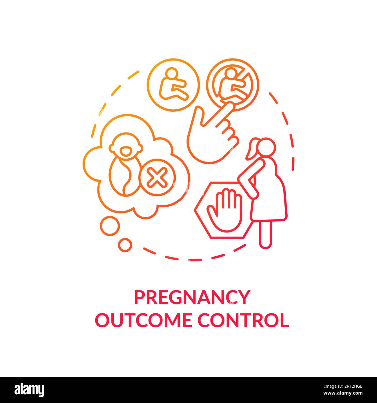 Pregnancy outcome control red gradient concept icon Stock Vector Image ...