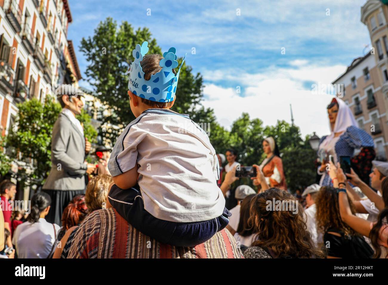 Madrid, Spain. 10th May, 2023. A child watches the spectacle on the ...