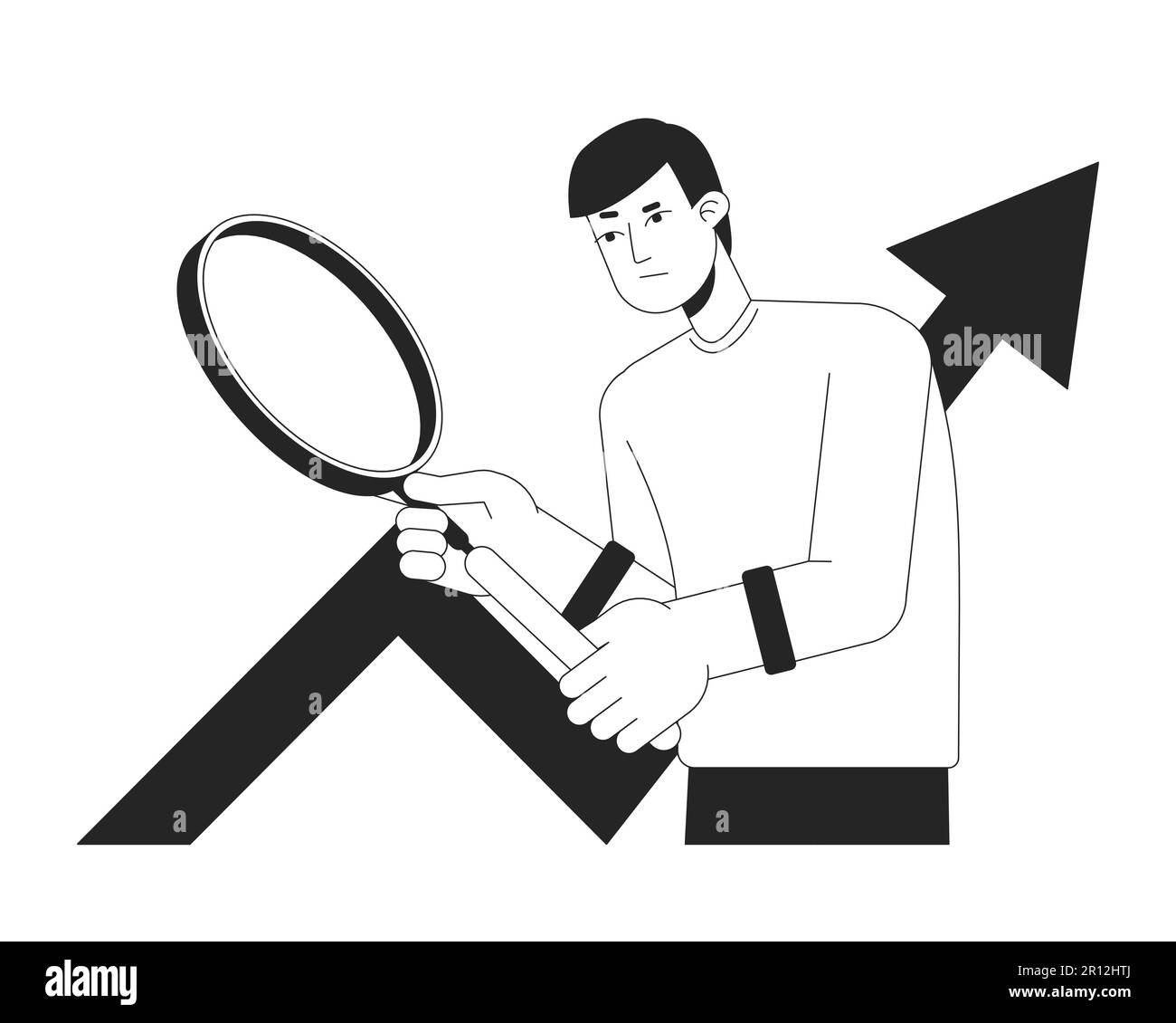 Marketing statistics bw concept vector spot illustration Stock Vector ...