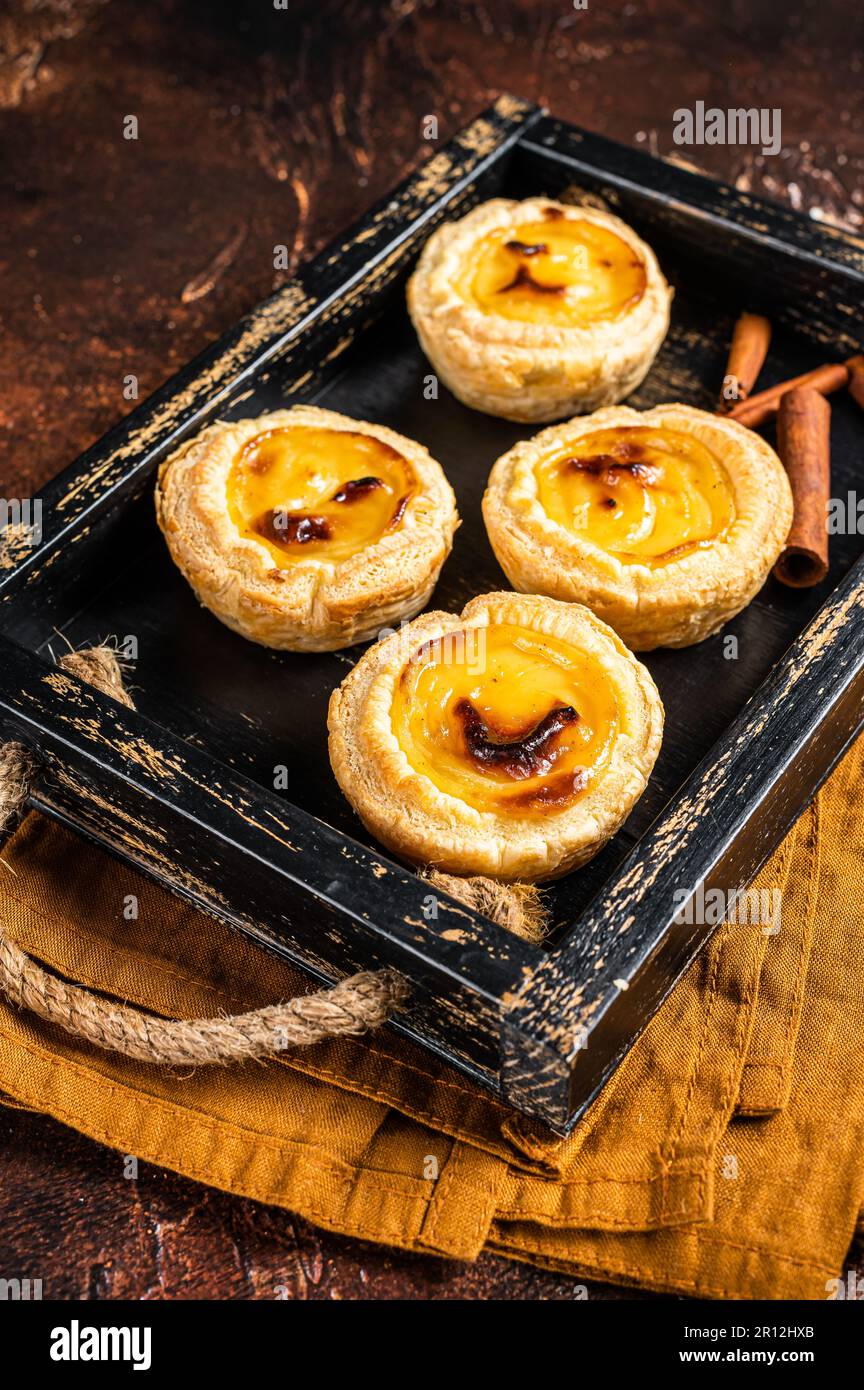 Belem cakes or Pasteis de Belem, Portuguese pastel de Nata Custard ...