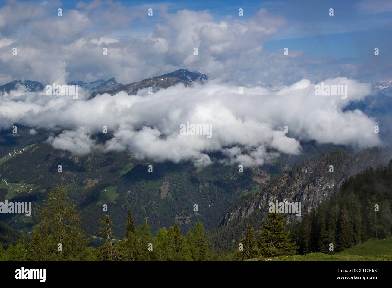 Landscape of Lienz Dolomites in Austria. Massive Alpine mountains. East ...