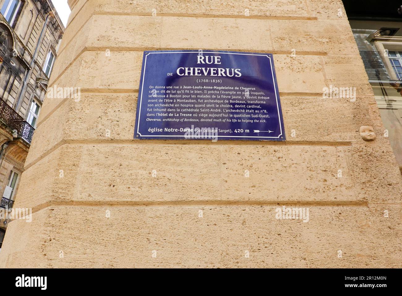 Plaque, Cheverus street, in city center, shopping street owing its name ...